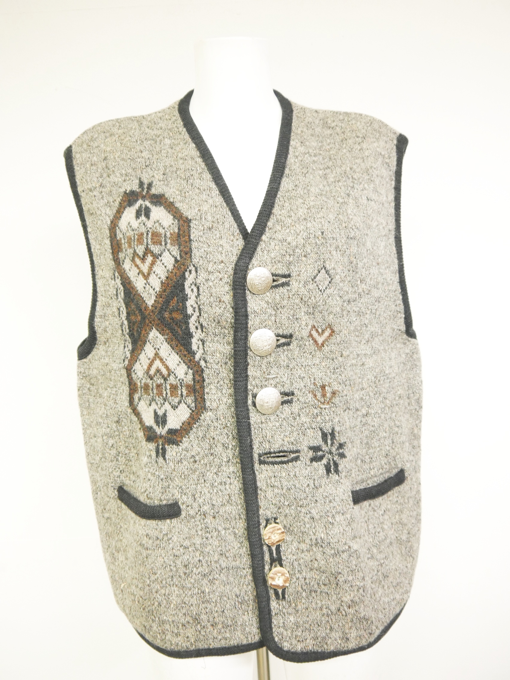 Wesenjak Tirol braun meliert mit Motiv fesche Herren Weste ...