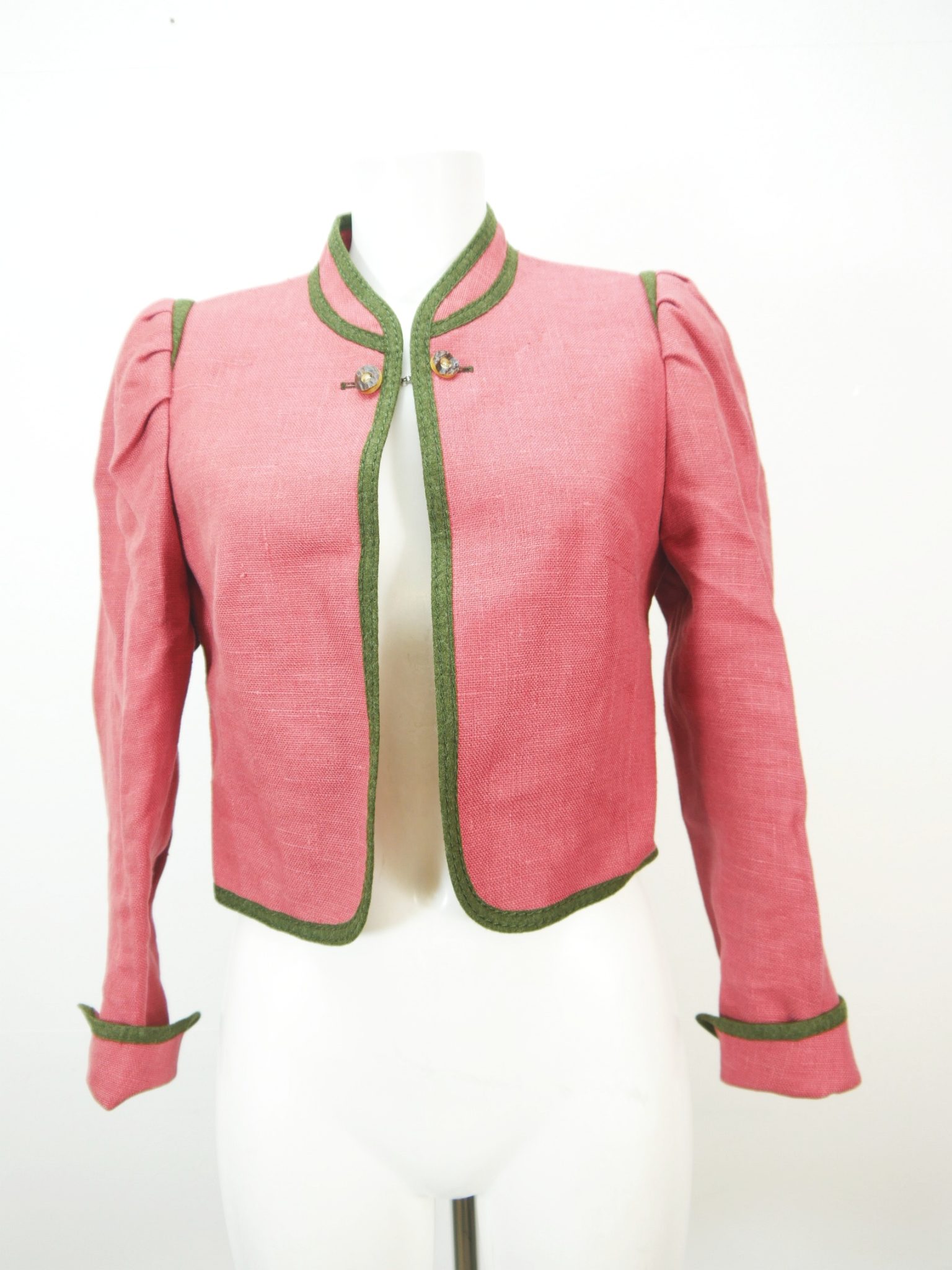 Christa Moden neuwertig rosa mit Stehkragen süß Damen Leinen