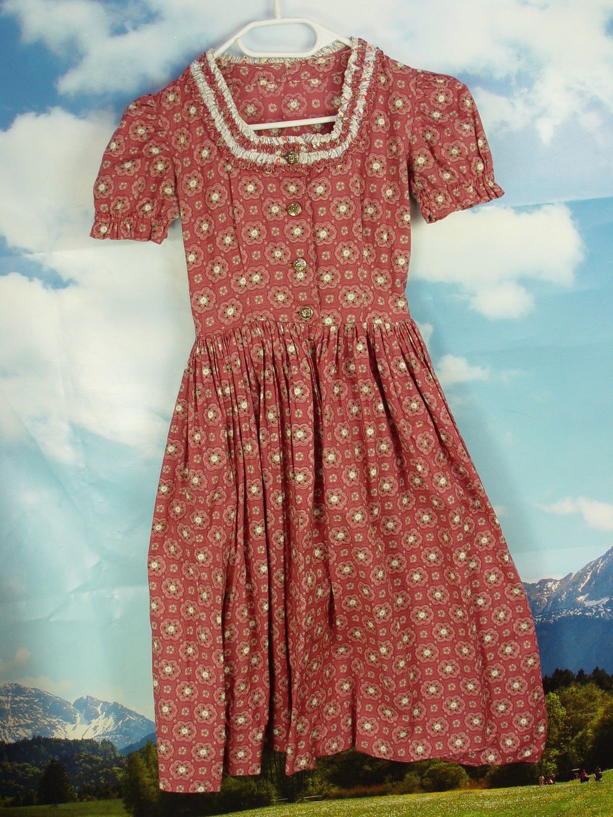 orig.Vintage antique fine pattern handmade sweet dirndl with border ...